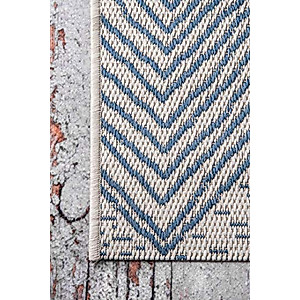 nuLOOM Wavy Chevron Indoor/Outdoor Area Rug, 3' x 5', Blue