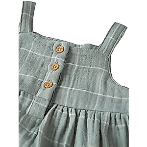 little planet by carter's Baby Girl's Organic Cotton Dress, Spring Moss Plaid, 9 Months