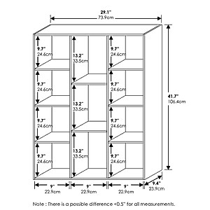 FURINNO 11107WH-GR 7 Reversible, 11-Cube, White Green