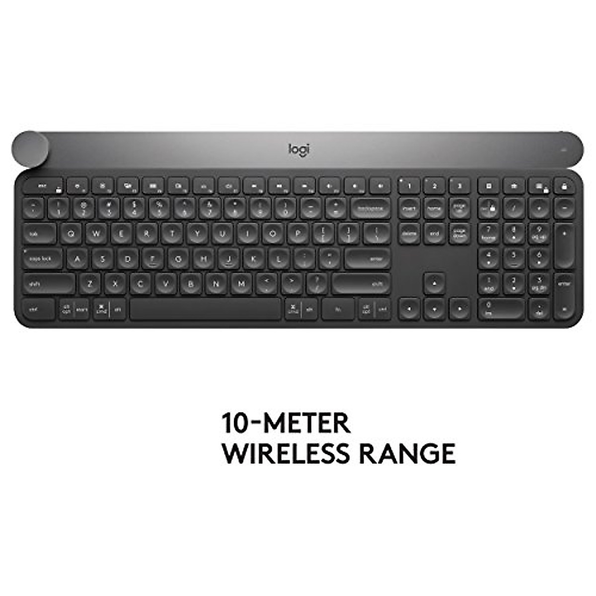 Logitech Craft Advanced Wireless Keyboard with Creative Input Dial and Backlit Keys, Dark grey and aluminum - With Free Adobe Creative Cloud Subscription,Graphite