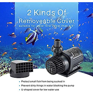 Hygger 24V DC Water Pump Submersible Saltwater Aquarium Sump Pump with LCD Display Controller 1720 GPH