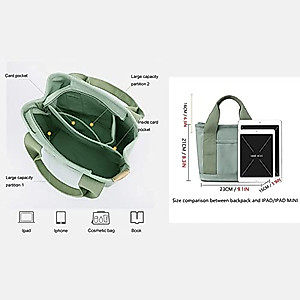 Large Capacity Multi-Pocket Handbag Canvas Handmade Crossbody Bags Shoulder Tote Bag for Women (Pink-Style B)