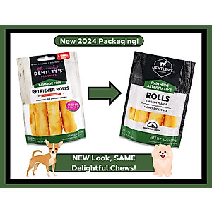 AccessiPets Dog Chews Bundles for Small Dogs, 2.5 Inch Rawhide Free Alternative Retriever Rolls Bundle with 1 Dog Waste Roll, Long-Lasting Dental Treats (Chicken, 6 Count)