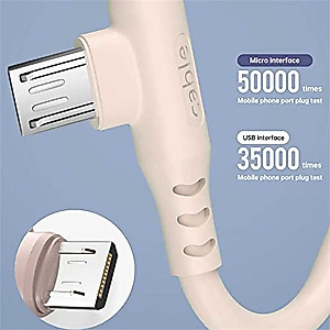 BGNTBUK Phone Charging Cables Android USB Cable Right Angle 90° Elbow Liquid Micro USB 3A Fast Charging Cable Lap Gear Home