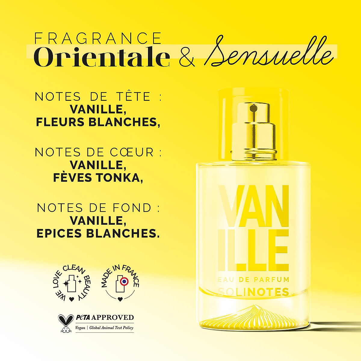 SOLINOTES Vanilla Perfume for Women - Eau De Parfum | Delicate Floral and Soothing Scent - Made in France - Vegan - 1.7 fl.oz