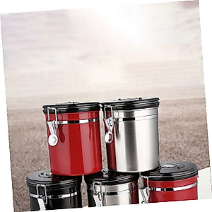 Luxshiny Coffee Bean Container Coffee Bean Canister Stainless Steel Snack Containers Metal Coffee Canister Coffee Bean Storage Container Vacuum Seal Containers Food Jar Household