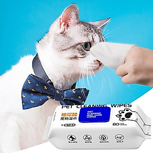 Dog Cat Cleaner, Natural Pet Wipes, Ear Eye Cleaner, Puppy Wipes, Cat Cleaning Pads, Pet Care Wipes, Natural Pet Cleaning Wipes for Dogs, Cats, and Small Animals