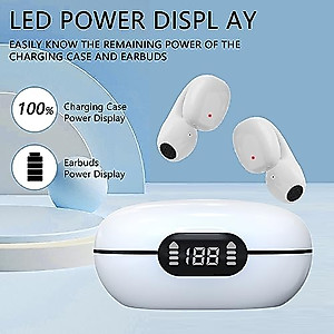 Wireless Earbuds,Wireless Ear Clip Bone Conduction Headphones,Open Sport Bone Earbuds,Bluetooth 5.3 Bone Conduction Head,Running Workout Painless Wearing Earring Earphone,for iPhone Android Samsung