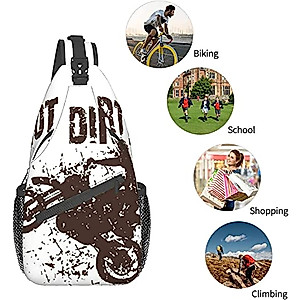 Stylish Chest Sling Bag Got Dirt Bike Motorcross Racing Print,Crossbody Shoulder Backpack Adjustable Chest Bag Lightweight Casual Daypack for Men Women Outdoor Sports Biking Climbing Shopping