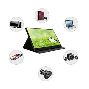 Jeanoko External Mobile Screen, Dual Speaker Full HD 1080P USB C Monitor 60Hz Refresh Rate for Switch for Phone for Laptop