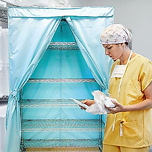 Formosa Covers Portable Garment Rolling Rack Cover - Protect Your Clothes from Dust Keep Your Room Looking Organized in Glacier Blue (Cover Only) (48"W x 18"D x 75"H)