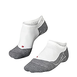 FALKE Men's RU4 Endurance Running Socks, Athletic No Shows, Medium Cushion, Breathable Quick Dry, Organic Cotton, White (White-Mix 2020), 9-10, 1 Pair