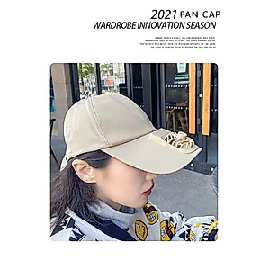 Li&An USB Charging Fan Cap Unisex Summer Fit Cap with Cooling Fan, Sun Protection Hat for Casual Outdoor Sport, Golf,Baseball (A03#Light Khaki), One Size