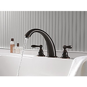 Delta Faucet Windemere 2-Handle Widespread Roman Tub Faucet Trim Kit, Deck-Mount, Oil Rubbed Bronze BT2796-OB (Valve Not Included)