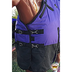 HILASON 600D Winter Waterproof Poly Horse Blanket Belly Wrap Purple | Horse Blanket | Horse Turnout Blanket | Horse Blankets for Winter | Waterproof Turnout Blankets for Horses