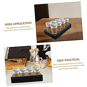 ULTECHNOVO 2pcs Milk Tea Cup Holder Cup Trays Takeout Cup Tray Beverage Takeout Bag Drink Carrier Tray Gray Espresso Cup Multi-Hole Cup Holders Coffee Pearl Cotton Cups and Plates re-usable