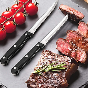 LIANYU 20-Piece Gold Silverware Set with 4 Steak Knives, Stainless Steel Flatware Cutlery Set for 4, Tableware Eating Utensils Included Fork Spoon Knife, Dishwasher Safe