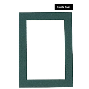 12x16 Mat Bevel Cut for 9.5x13 Photos - Acid Free Forest Green Precut Matboard with Backing Board and Crystal Clear, Self Seal Photo Mat Bag - for Pictures, Photos, Framing - 4-ply Thickness