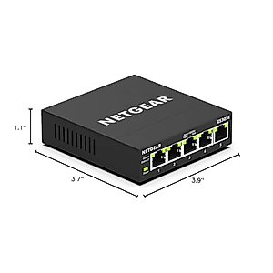 NETGEAR 5-Port Gigabit Ethernet Plus Switch (GS305E) - Desktop or Wall Mount, Home Network Hub, Office Ethernet Splitter, Silent Operation