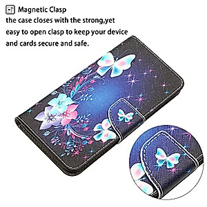 HOOl Cover for Samsung Galaxy A33 5G, Protective Book Case in PU Leather Creative Wallet Pattern Flip Card Slot Magnetic Closure Stand White Butterfly