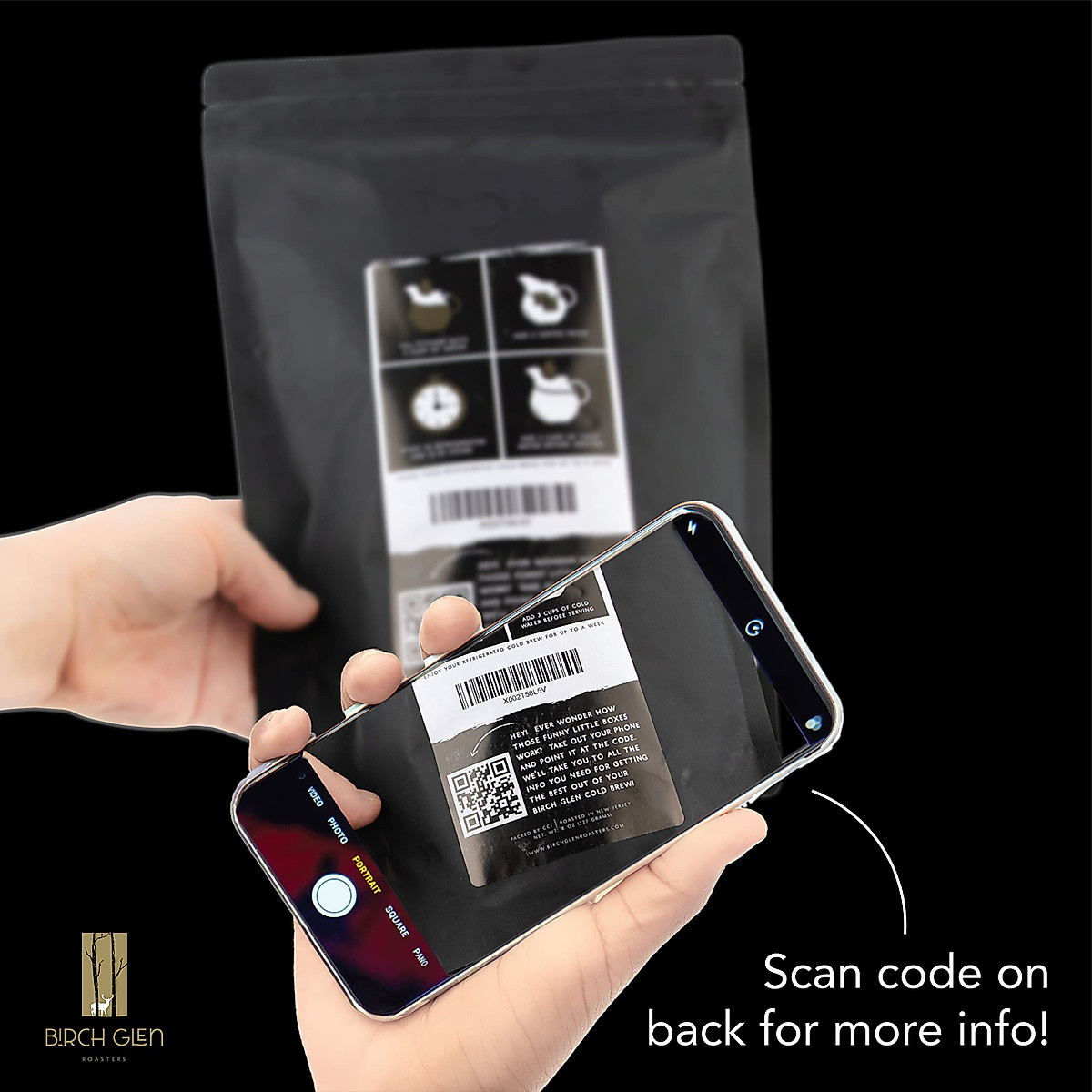 Birch Glen Roasters Ready to Go Cold Brew Coffee Bags - 4 Packets of Medium Roast Coarse Ground Coffee- No Machine Needed, Ready to Go Easy Cold Brewing Bags for Pitcher Servings- 100% Arabica Coffee - Kosher