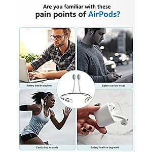 Abeautiu AirPods Portable Charger Compatible with AirPods 1/2/3/Pro Anti-Lost Strap Smart Power Supply AirPod Accessories Use While Charging, Not for New 2022 AirPods Pro 2. AirPods Not Included