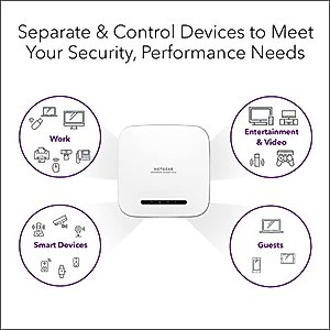 NETGEAR Wireless Desktop Access Point (WAX214PA) - WiFi 6 Dual-Band AX1800 Speed | 1 x 1G Ethernet PoE Port | 802.11ax | WPA3 Security | Up to 4 Separate SSID Networks | with Power Adapter