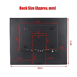 Bewinner1 19 Inch Portable Monitor, Resistive Touch Screen 1280 x1024 HD All-Metal Wall mounting Computer Display Supports HDMI/VGA/AV/BNC/USB Input Industrial Monitor