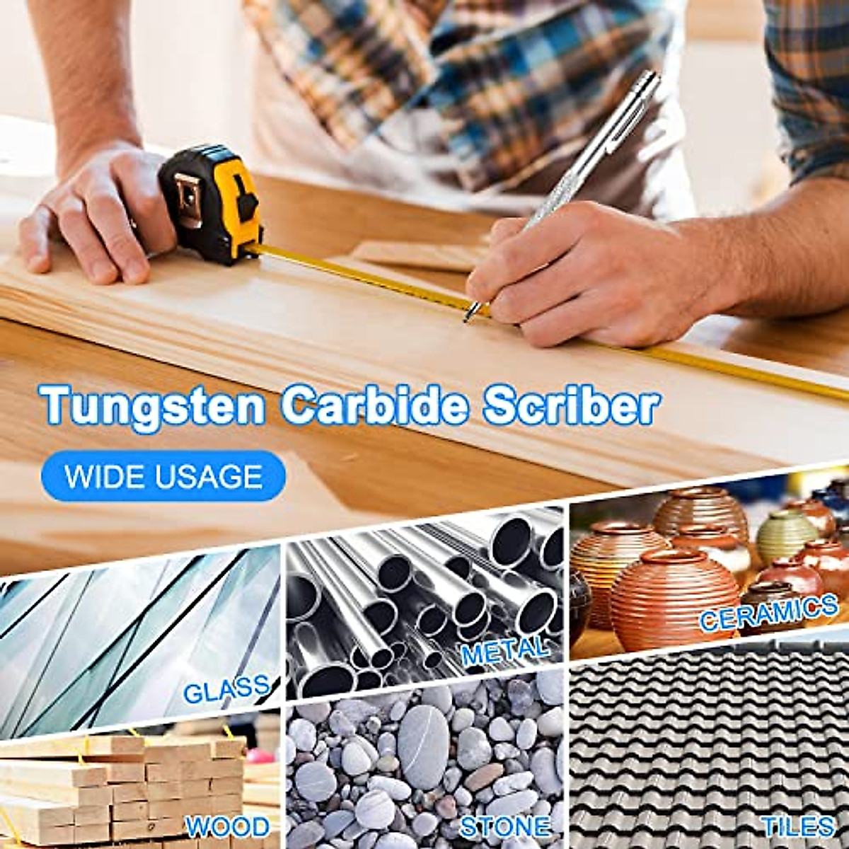 WXJ13 2 Packs Tungsten Carbide Scriber with Magnet, with Extra 10 Replacement Marking Tip, Metal Etching Pen Etching Engraving Pen fot Ceramics/Glass/Metal Sheet, Stainless Steel