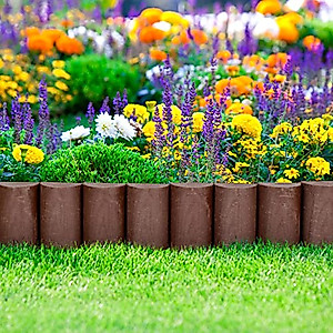 Citrine Garden Half Round Arc-Shaped Arched Landscaping Fence Liner Lawn Edge Barrier 30pcs Landscape Panels，20ft Total