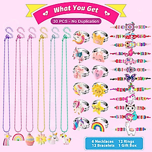 Little Girls Jewelry Sets, Kids Jewelry for Toddler Girl Costume Jewelry Ages 4-6 6-8, Play Rings Unicorn Necklaces Bracelets for Toddlers, Childrens Gift Set Age 3-5 5-7 4 5 6 7 8 Year Old Girl Toys