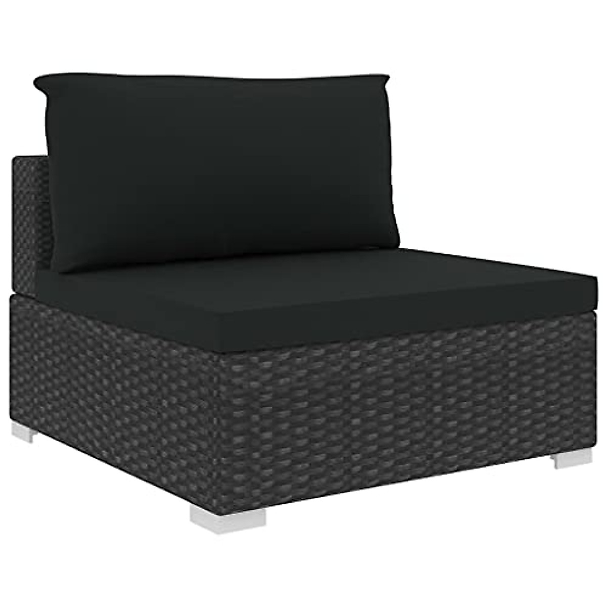 QZZCED 10 Piece Patio Lounge Set with Cushions,Outdoor Couch,Patio Bar Set,Modern Outdoor Furniture,Dining Bench with Back,Bistro Set,for Patio Deck Garden,Backyard & Lawn,Poly Rattan Black