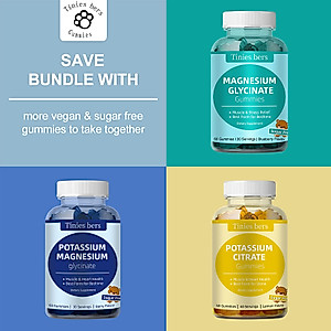 Magnesium Glycinate Gummies 500mg, Sugar Free for Adults & Kids, Best Magnesium Gummies for Sleep, Stress & Muscle Relief & Nerve Health, No Melatonin, Gluten Free, Non GMO, Vegan, Pectin, 60