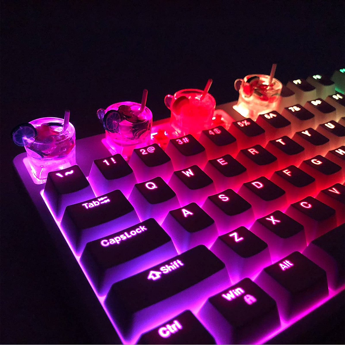 CN GAMING Fruit Drink Watermelon Style Cute Keycap, Artisan Resin Keycap, Esc Key Cap for Cherry MX Mechanical Keyboard DIY Backlit Keycaps Replace