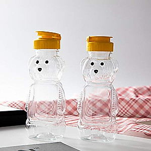 Bekith 16 Pack 8 Fluid Oz Plastic Bear Honey Bottle Jars, Honey Squeeze Bottle Empty with Flip-top Lid for Storing and Dispensing