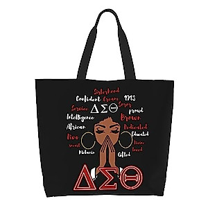 Women Reusable Tote Bag Shoulder Bag Sorority Gift For Women Men Travel Bag Reusable Grocery Bags Foldable Shopping Bag