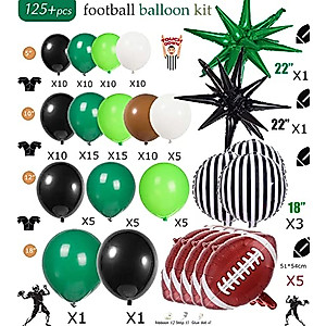 Football Balloon garland arch kit Dark green Brown black balloon large mylar starburst for sport theme eagle super bowl touch down birthday decorations