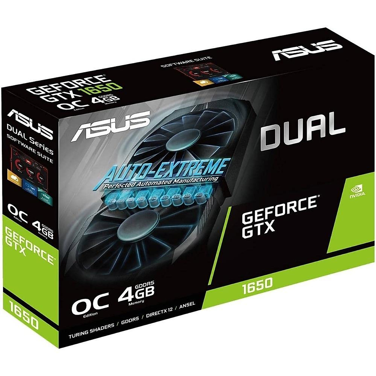 ASUS GeForce GTX 1650 Overclocked 4GB Dual-Fan Edition VR Ready HDMI DP 1.4 DVI Graphics Card (Dual-GTX1650-O4G)