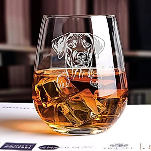 Rhodesian Ridgeback Crystal Stemless Wine Glass Etched Funny Wine Glasses, Great Gift for Woman Or Men, Birthday, Retirement And Mother's Day 11oz