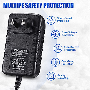 TOBWOLF 2PCS 5V 2A Power Supply Adapter, DC 5V 10W Switching Power Adapter, AC 100V-240V to DC 5 Volt 2 Amp Universal Switching Transformer, 5.5 x 2.5mm Plug for Router, CCTV Camera, Cordless Phone