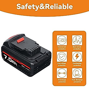 FERRYBOAT 2Pack 7.0Ah DCB206 Replacement for Dewalt 20V Battery DCB200 DCB201 DCB203 DCB204 DCB207 DCD/DCF/DCG Series Tools