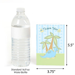 Big Dot of Happiness Baby Dinosaur - Baby Shower or Birthday Party Thank You Cards (8 count)