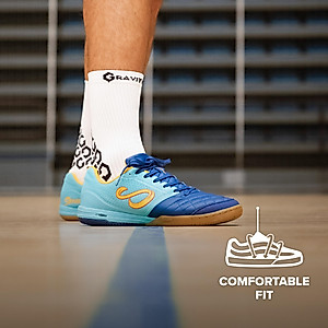 SENDA Ushuaia Club 2.0 Indoor Soccer, Court, and Futsal Shoes, Men's Size 7 / Women's Size 8, Light Blue