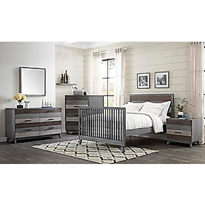 Soho Baby 48011570 Cascade Premium 4-in-1 Convertible Crib, Flat-Top Headboard, Wire Brush Multi-Tone Gray Finish, GreenGuard Gold Certified