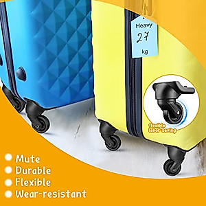 Sweetude 8 Pcs Replacement Luggage Wheel Left and Right Suitcase Caster Wheels 360 Degree with Screw Swivel Wheels Suitcase Bag Parts for Travel Box Trolley, Hole Pitch (1.3"/1.69"/1.42"/1.69")
