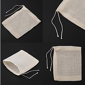 ICEYLI 30 Pcs 4 x 3 Inches Natural Unbleached Cotton Drawstring Bags Spice/Herbs/Tea Bags,Muslin Bags Sachet Bag for Home Supplies
