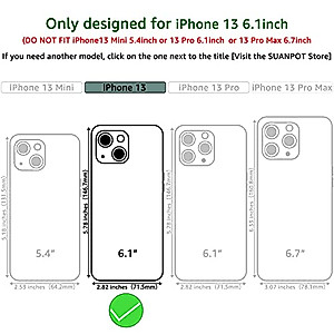 SUANPOT for iPhone 13（NON 13Pro）6.1 inch 5G with RFID Blocking Wallet case Credit Card Holder,Flip Book PU Leather Phone case Shockproof Cover cellphone Women Men for Apple 13 case Wallet Light Brown