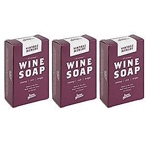 BOOZY SOAP - Great for Wine, Whiskey, and Beer Drinkers -Made in USA- (Vintage Merlot (Wine) 3-Pack)