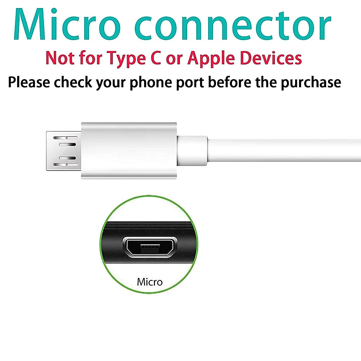 MATEIN Micro USB Cable, 10 FT 3 Pack Extra Long Sturdy Android Charger Cable, Fast Charging Cable Cord Fit for PS4 Controller, Android, Samsung Galaxy S7 J3 J7, Xbox, White