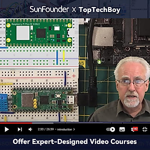 SunFounder Raspberry Pi Pico W Ultimate Starter Kit with Online Tutorials, RoHS Compliant, 450+ Items, 117 Projects, MicroPython, C/C++ (Compatible with Arduino IDE)